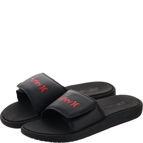 Hurley | Shoes | Hurley Mens Slides Adjustable Band Black Red 9 New ...